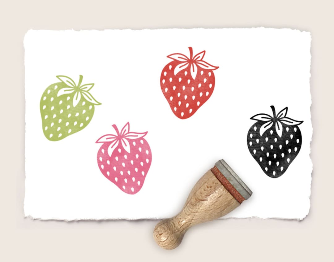 Mini Rubber Stamp STRAWBERRY Ø 12 Mm - Etsy