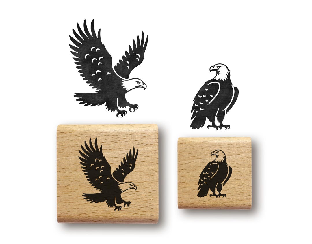 Rubber Stamp Set BALD EAGLES | 20 Mm + 30 Mm | 2 Stamps | National ...