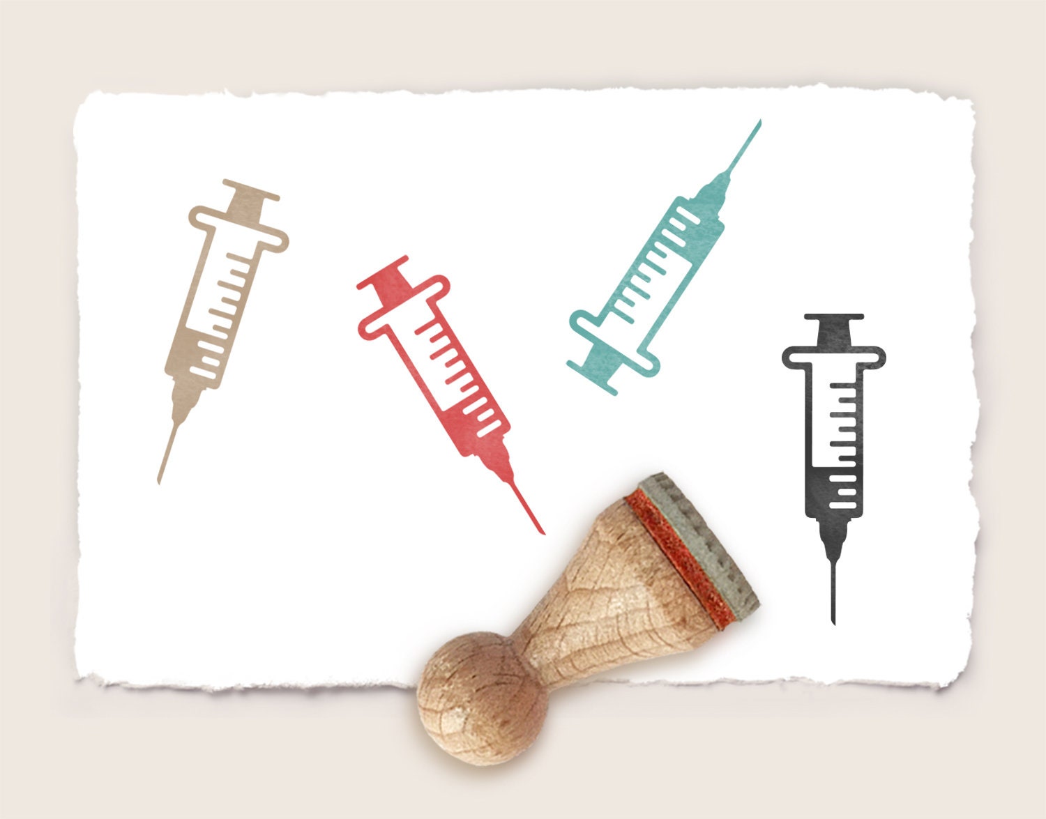 Mini Rubber Stamp SYRINGE Ø 15 Mm - Etsy