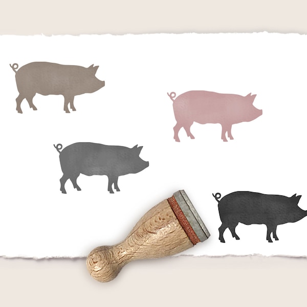 Pig Rubber Stamp - Etsy