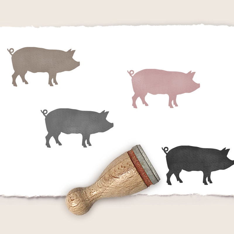 Pig Rubber Stamp - Etsy