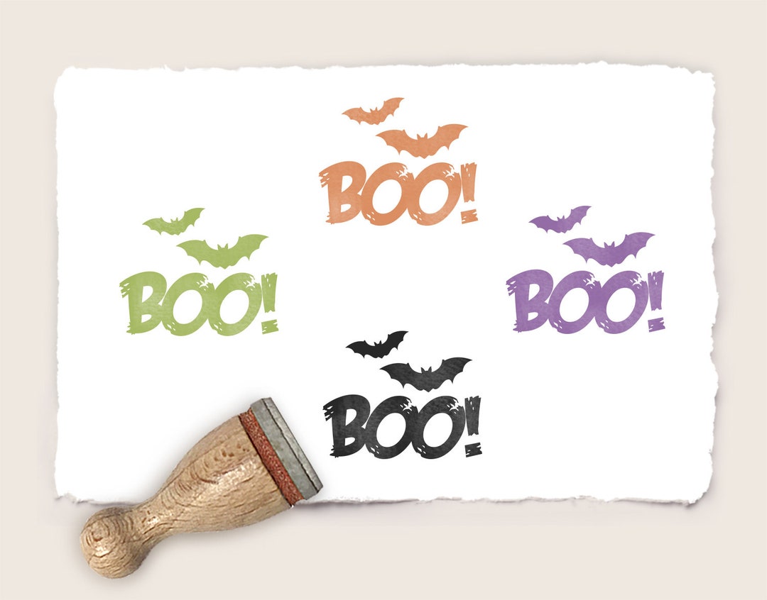 Mini Rubber Stamp BOO Ø 12 Mm / 0.47 Inch - Etsy
