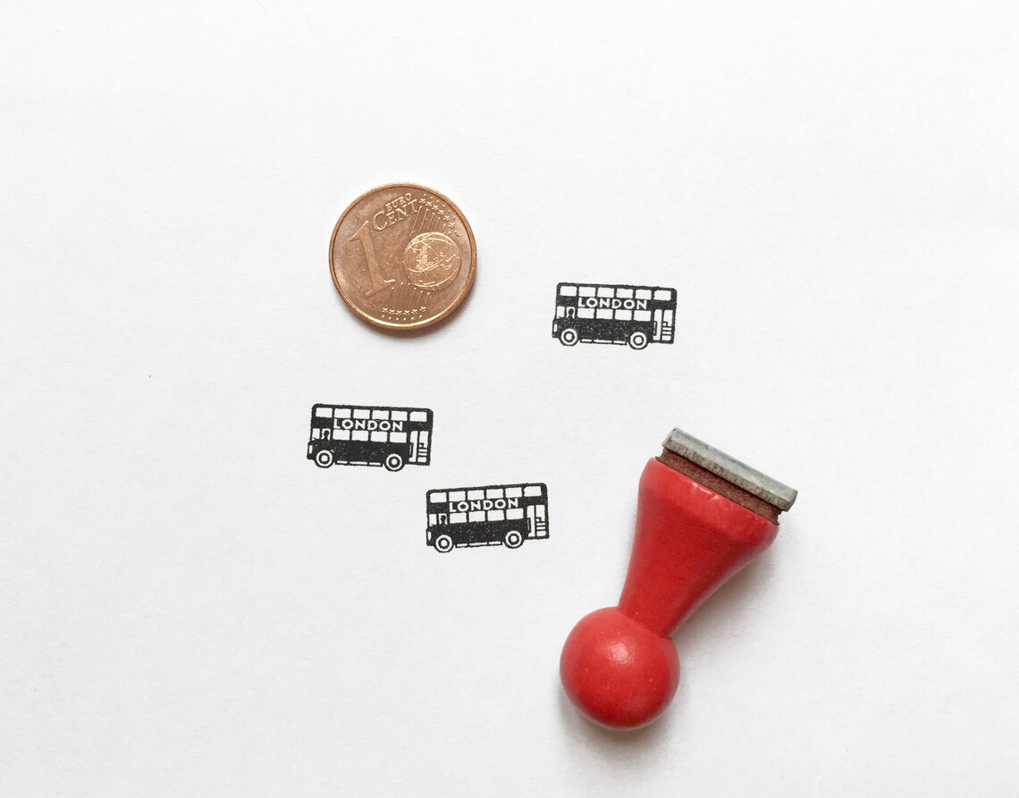 Mini Rubber Stamp LONDON BUS Ø 15 Mm / 0.59 Inches - Etsy