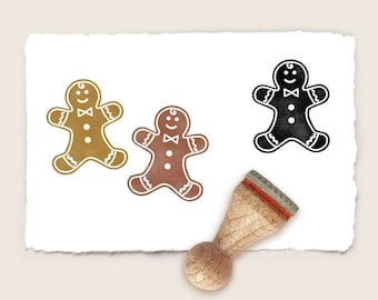 Gingerbread Man Rubber Stamp - Etsy