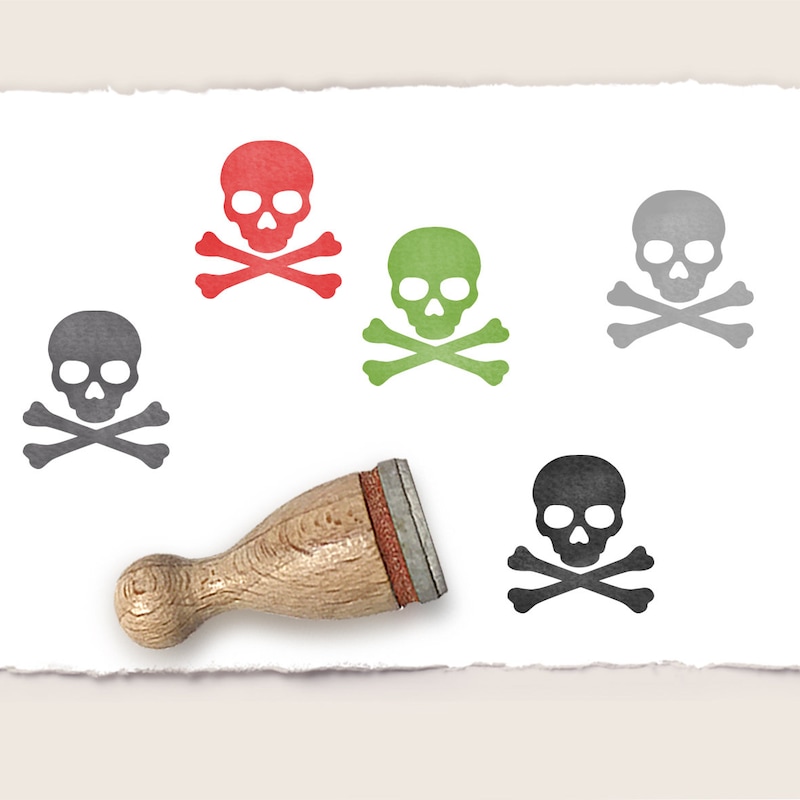 Skull Rubber Stamp - Etsy