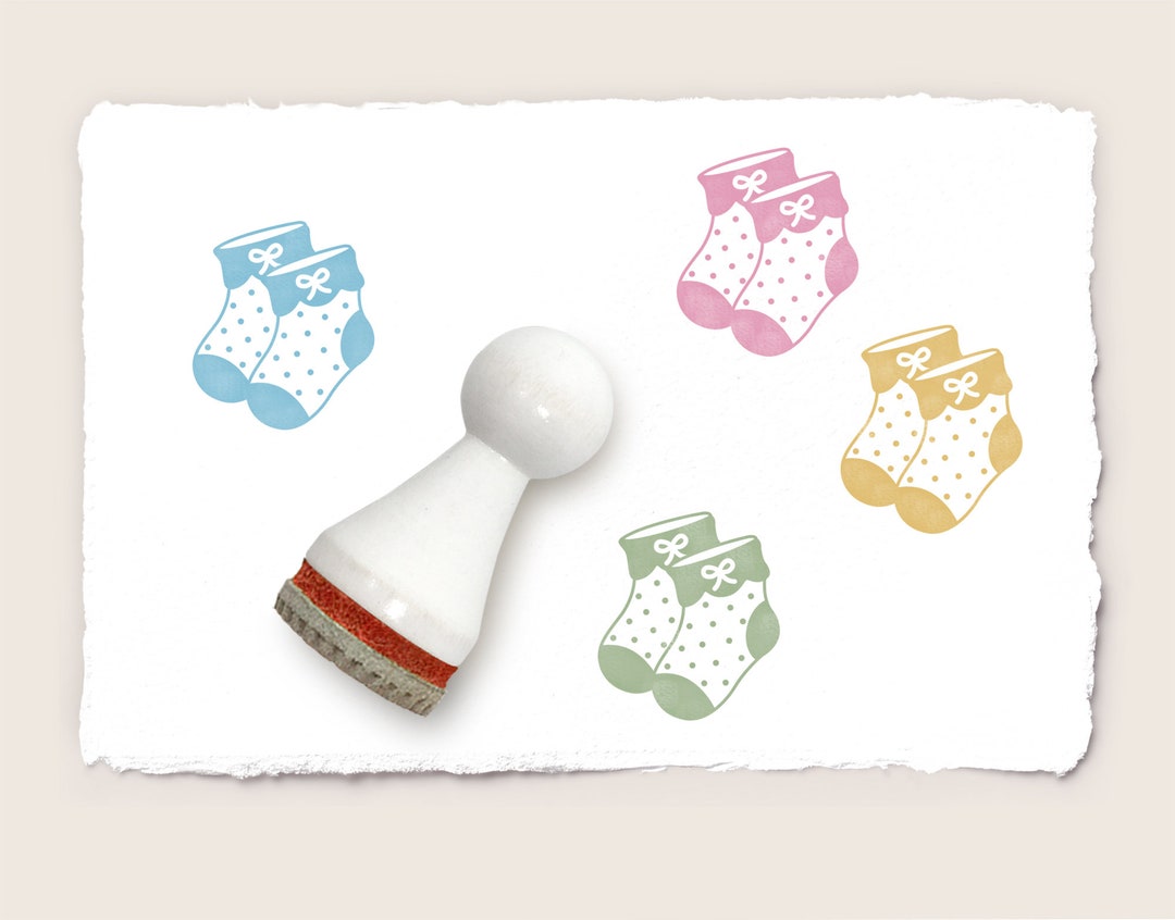 Mini Rubber Stamp BABY'S SOCKS Ø 15 Mm / 0.59 Inches - Etsy