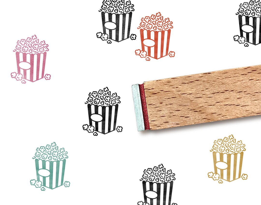 Mini Rubber Stamp BAG OF POPCORN Ø 15 Mm / 0.59 Inches - Etsy