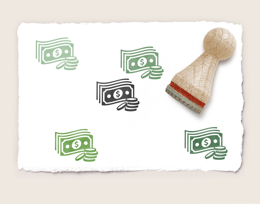 Mini Rubber Stamp BANKNOTES & COINS Ø 15 Mm / 0.59 Inches - Etsy