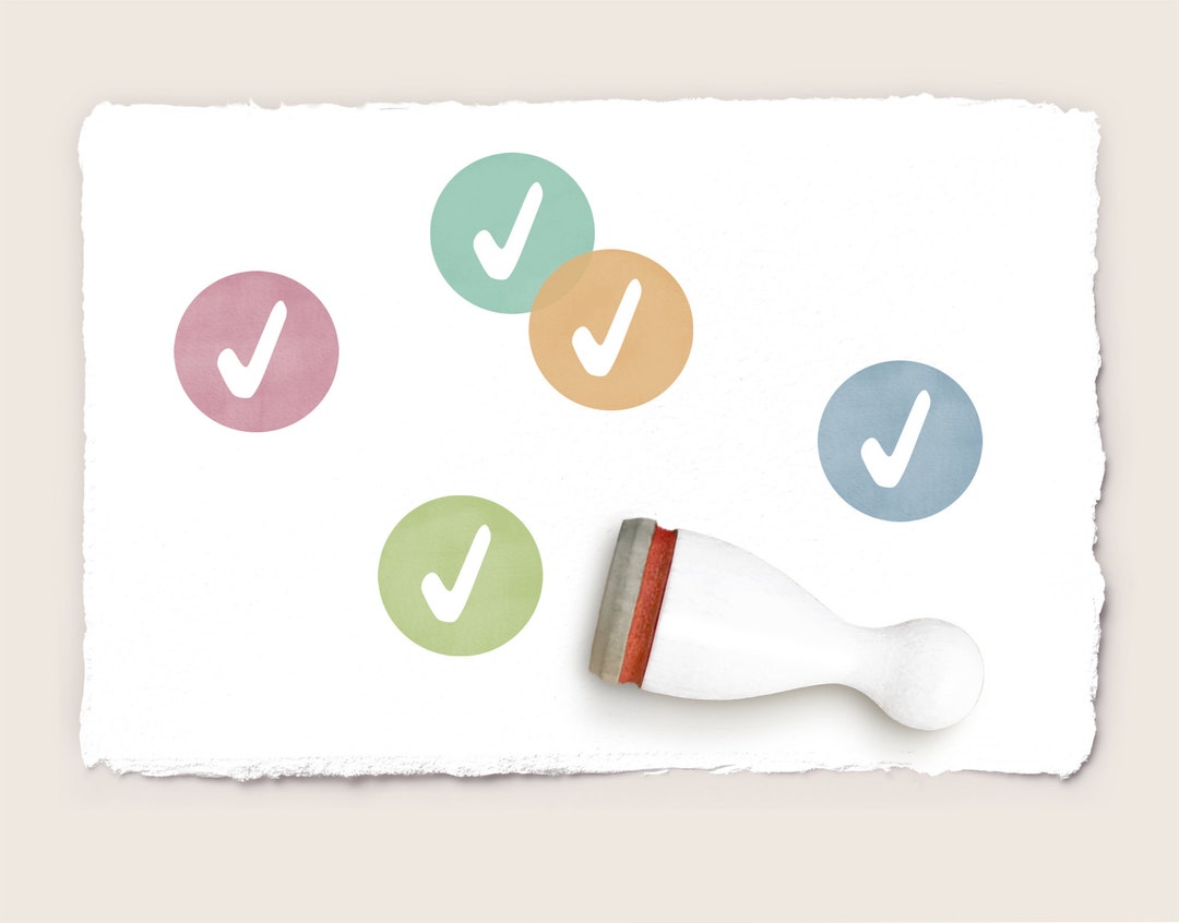 Mini Rubber Stamp CHECK MARK Ø 12 Mm / 0.47 Inches - Etsy Australia