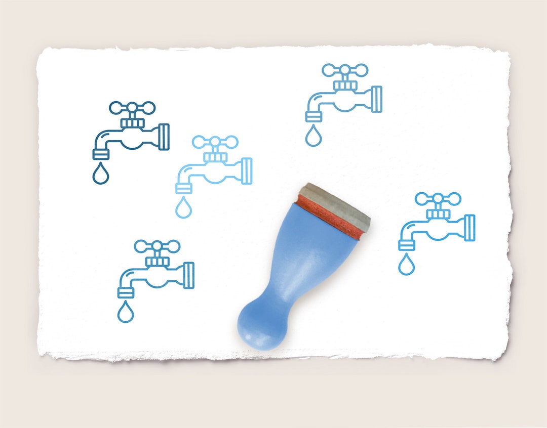 Mini Rubber Stamp WATER FAUCET Ø 12 Mm / 0.47 Inch - Etsy