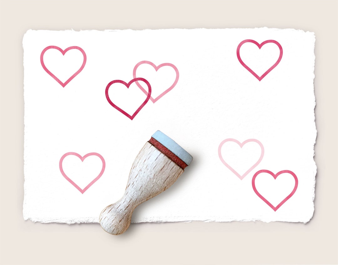 Mini Rubber Stamp OUTLINE HEART Ø 12 Mm / 0.47 Inches - Etsy