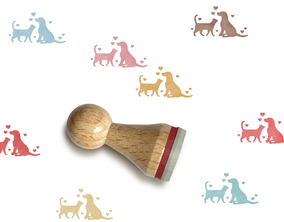 Ministempel HUND UND KATZE Ø 15 mm Stempel - Etsy.de