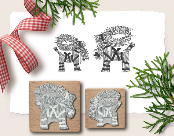 Rubber Stamp Set YULE GOATS 2 Stamps - Etsy
