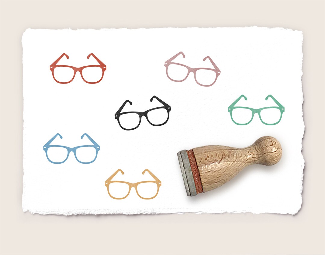 Mini Rubber Stamp EYEGLASSES Ø 12 Mm / 0.47 Inch - Etsy