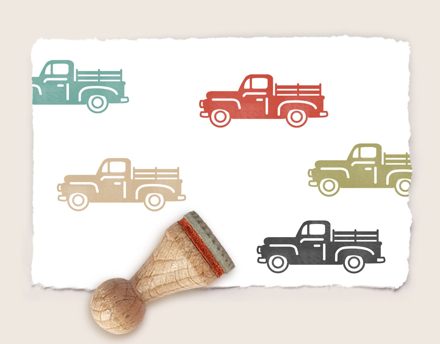 Mini Rubber Stamp VINTAGE PICKUP TRUCK Ø 15 Mm - Etsy