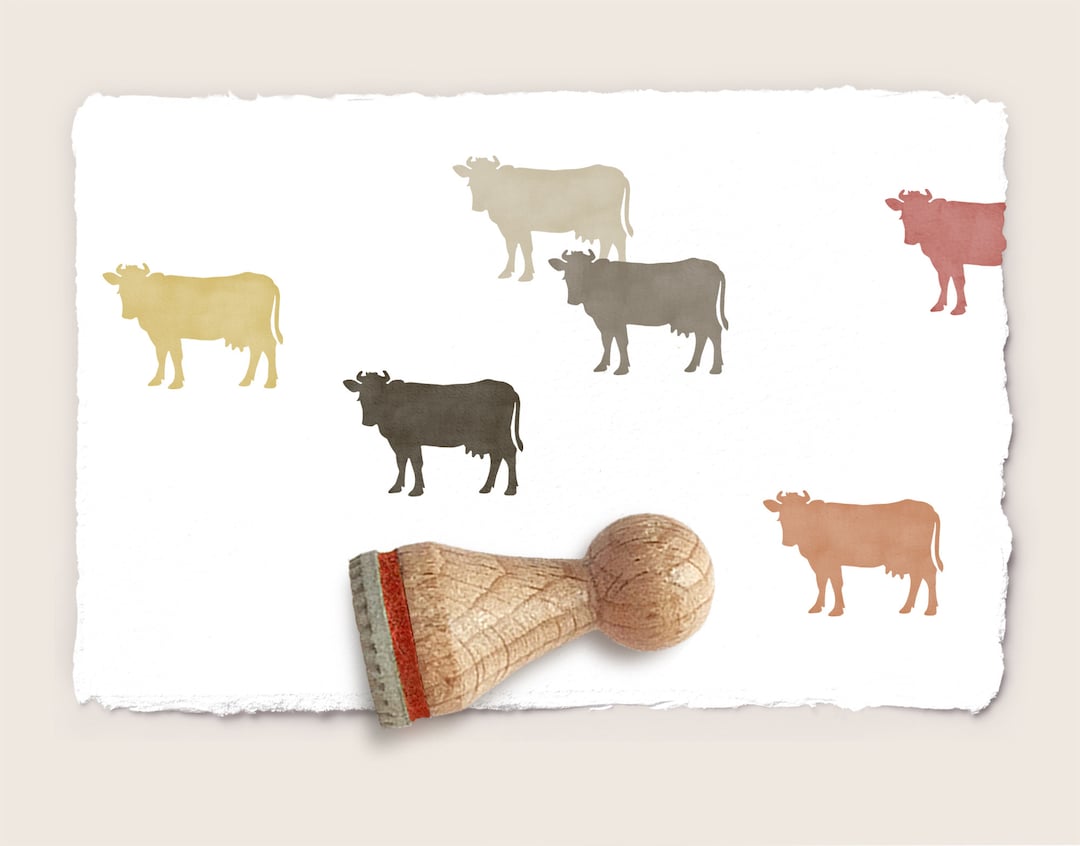 Mini Rubber Stamp COW Ø 15 Mm / 0.59 Inches - Etsy