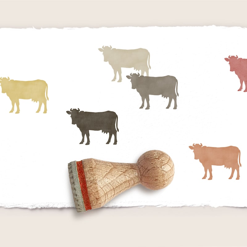 Cow Rubber Stamp - Etsy