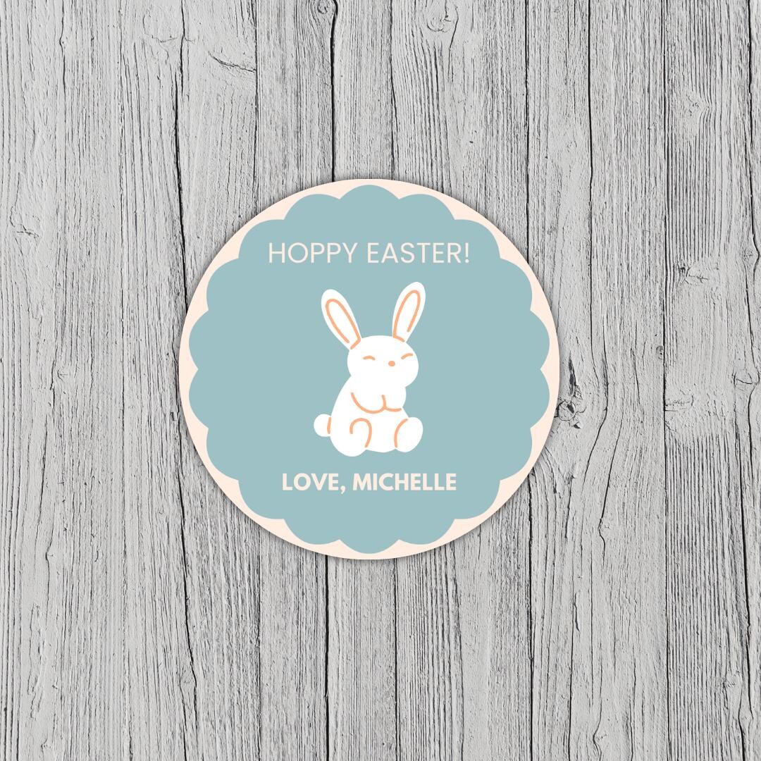 Easter Bunny Printable Stickers | Personalized Easter Treat Labels ...