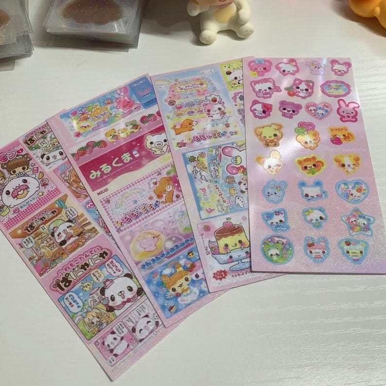 Cute Japanese Retro Sticker Sheet, Japanese Kamio Friends , Kpop Deco ...