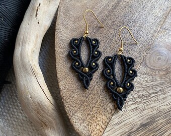 Small Macrame Beaded Earrings in Mint Color - Etsy