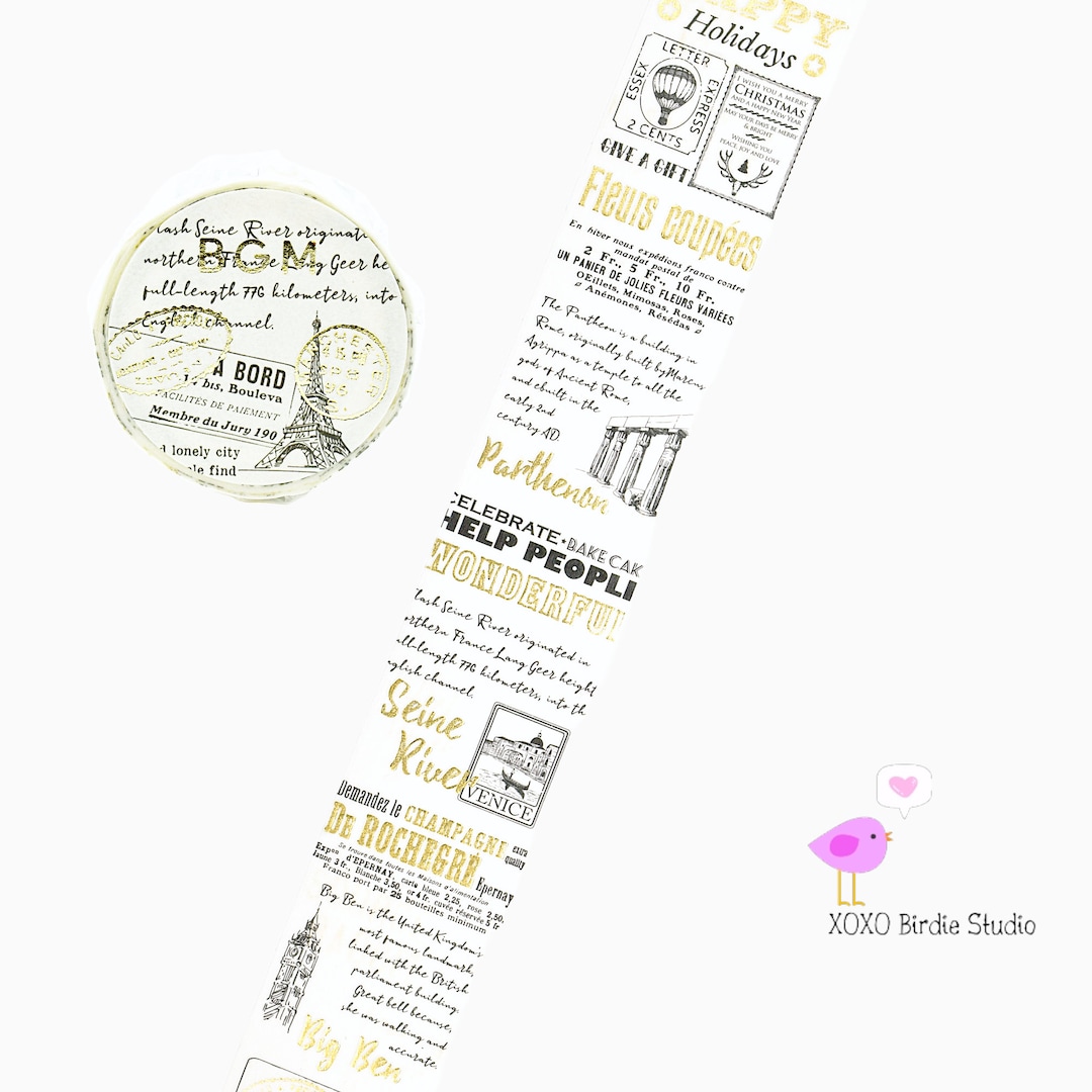 BGM Gold Foil Travel Washi Tape - Europe - Imported From Japan - Italy ...