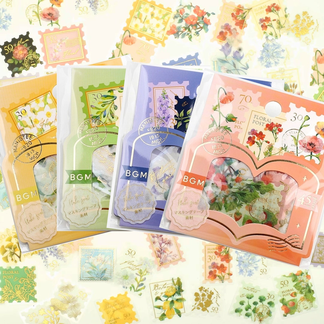 BGM Flower Stamp Stickers - Gold Foil - 4 Colors & Styles ...