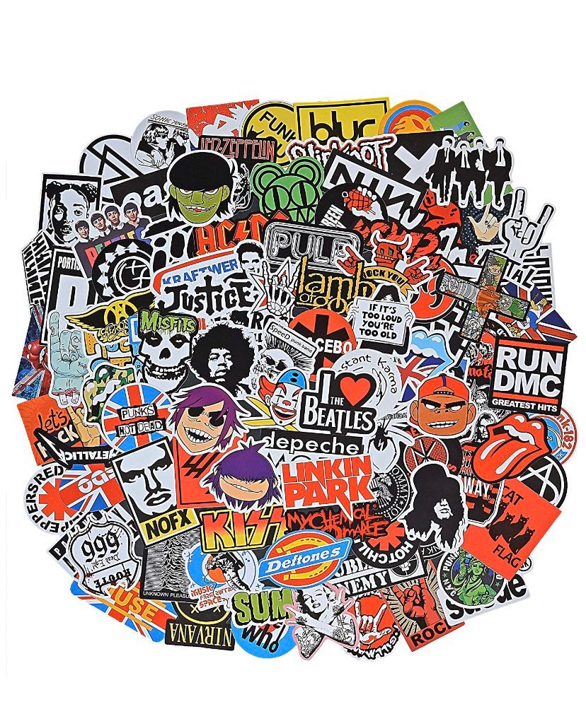 100 PCS Rock Band Vintage 90s Sticker Music Retro Band | Etsy
