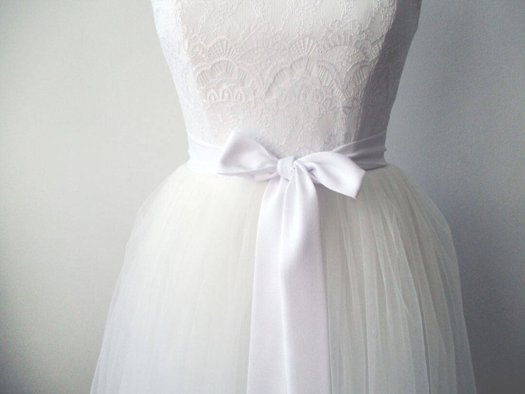 White Sash, Bridesmaid Sash, Chiffon Sash, Bridal Sash, Long Sash ...