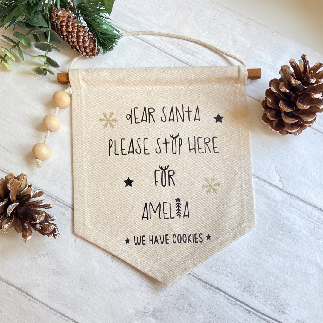 Personalised Santa Stop Sign, Christmas Banner - Etsy