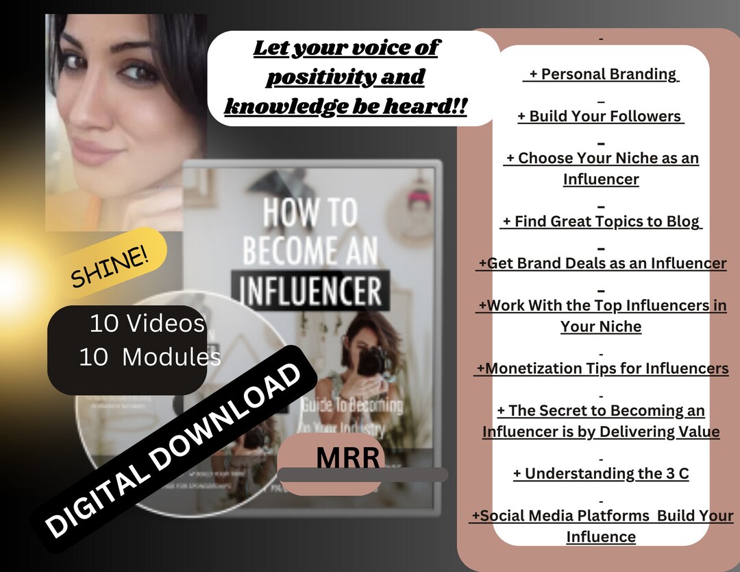 How to Become an Influencer 10 Video Course Instagram Tik Tok You Tube ...