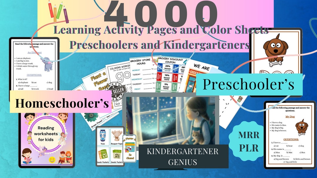 Kindergarten Genius 4,000 Printable Activity Pages Designed for ...