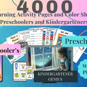 Kindergarten Genius 4,000 Printable Activity Pages Designed for ...