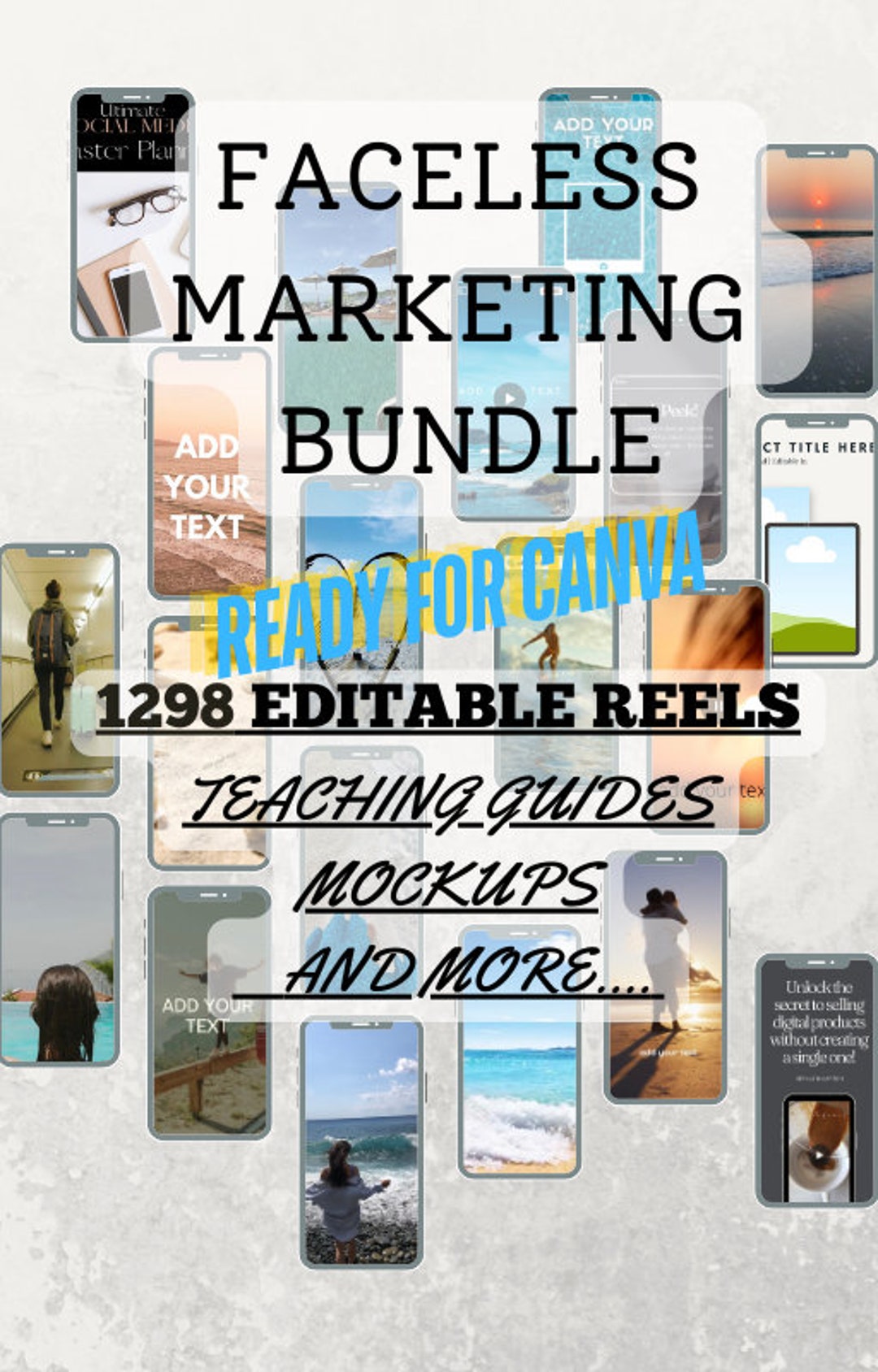 Digital Faceless Marketing Business Set up Bundle. Reels. Mockups ...