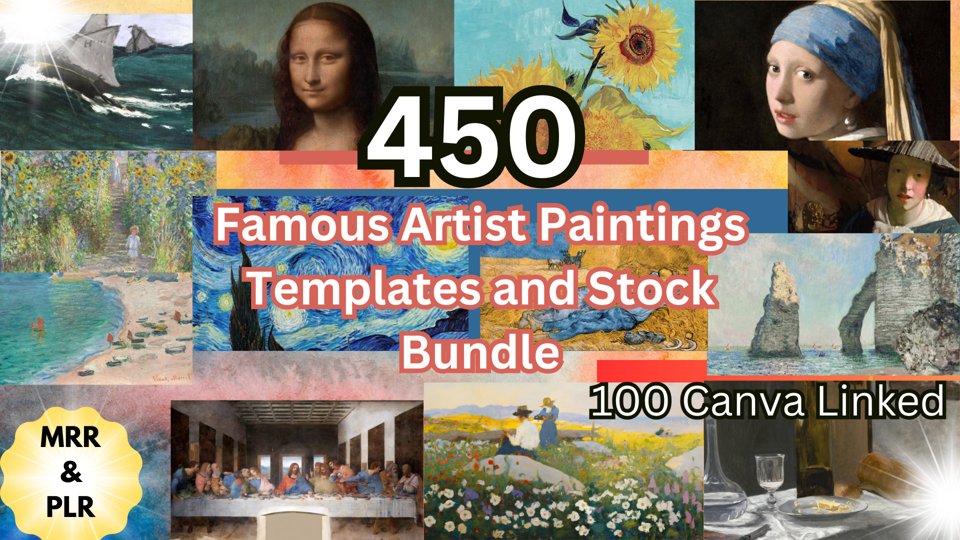 450 Famous Artist Paintings for Printing or Templates, 100 or Attached ...