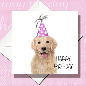 Dog Birthday Card, Golden Retriever Birthday Card, Golden Retriever ...