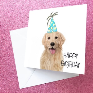 Dog Birthday Card, Golden Retriever Birthday Card, Golden Retriever ...