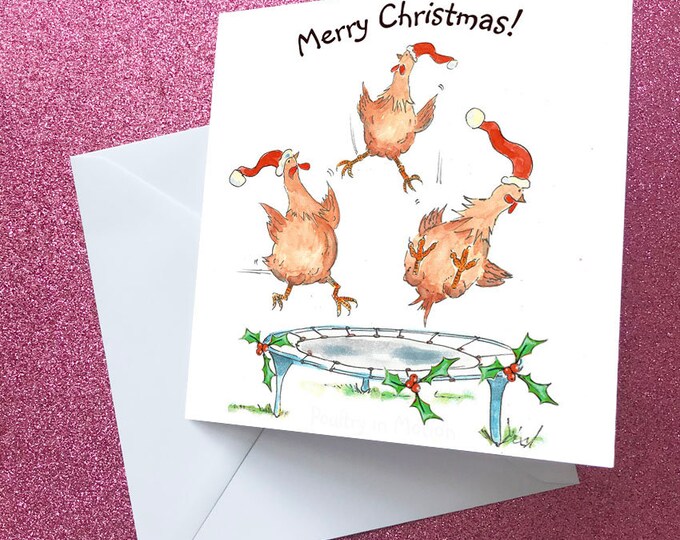 Chicken Christmas Card Set With Envelopes,hostess Gift, Gift for ...