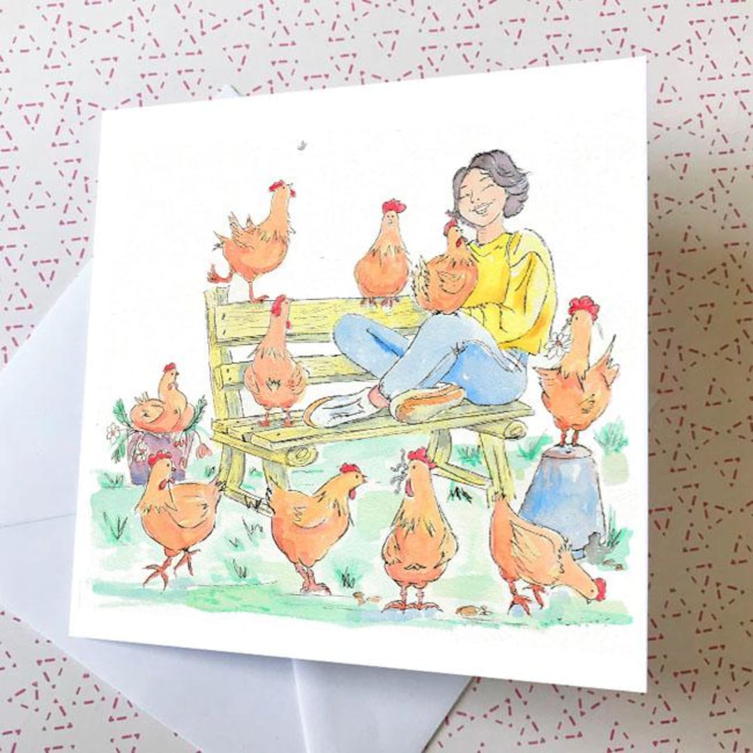 Chicken Card, Pun Card, Chicken Lady Card, Chicken Birthday Card ...