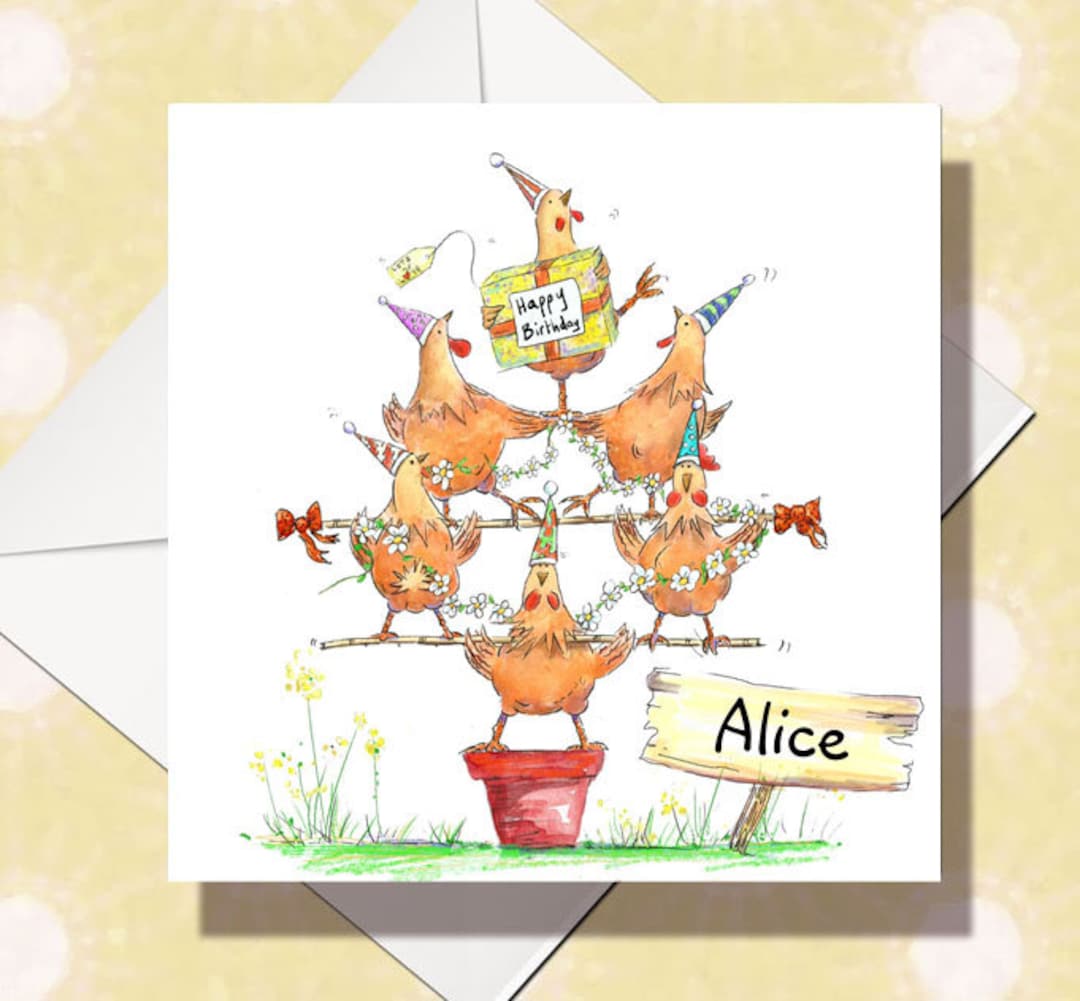 Chicken Card - Chicken Birthday Card - Funny Chicken Card - Poultry ...