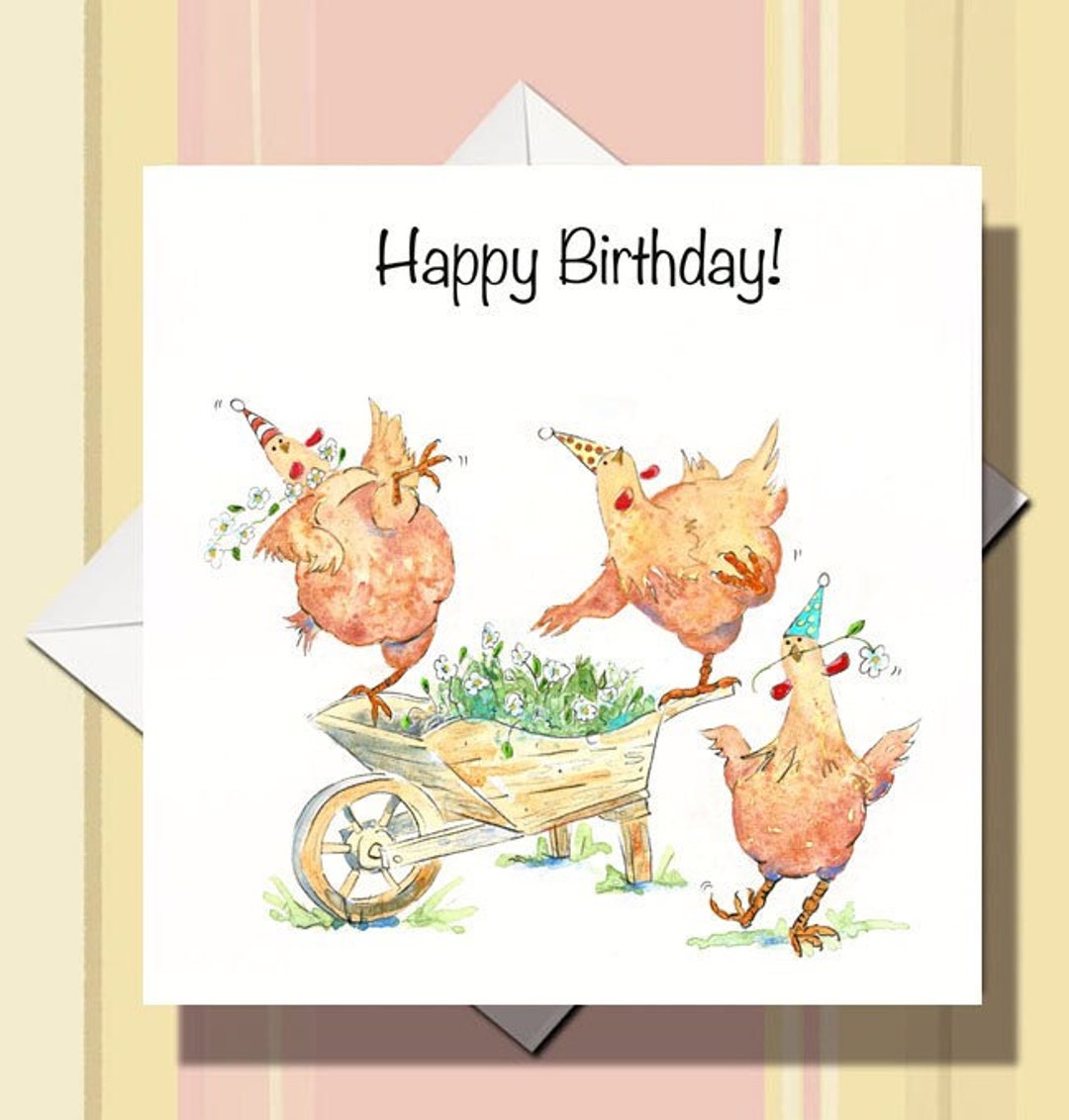 Chicken Birthday Card, Chicken Card, Funny Chicken Card, Chicken ...