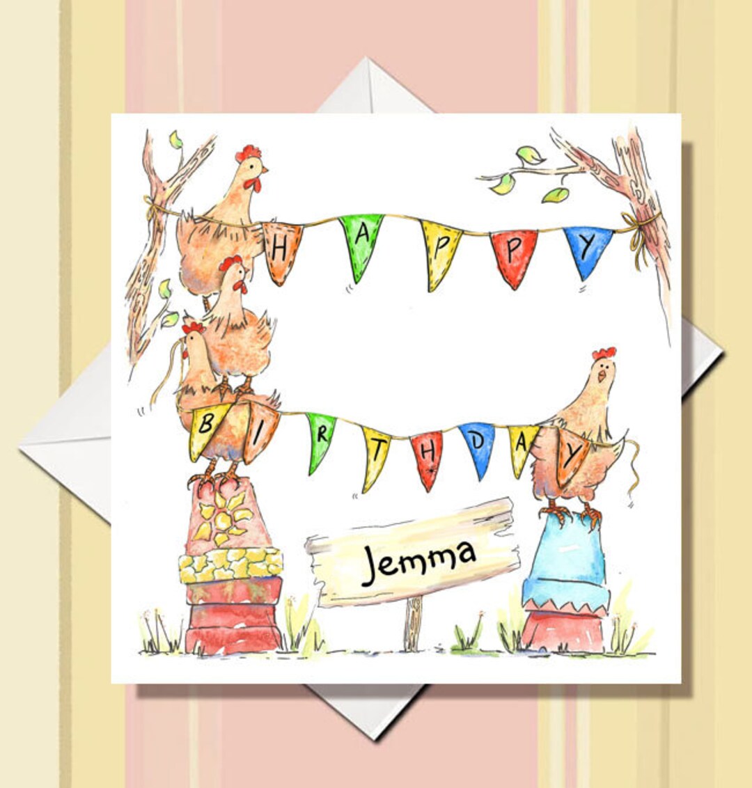 Chicken Birthday Card, Chicken Card, Birthday Card, Funny Chicken Card ...
