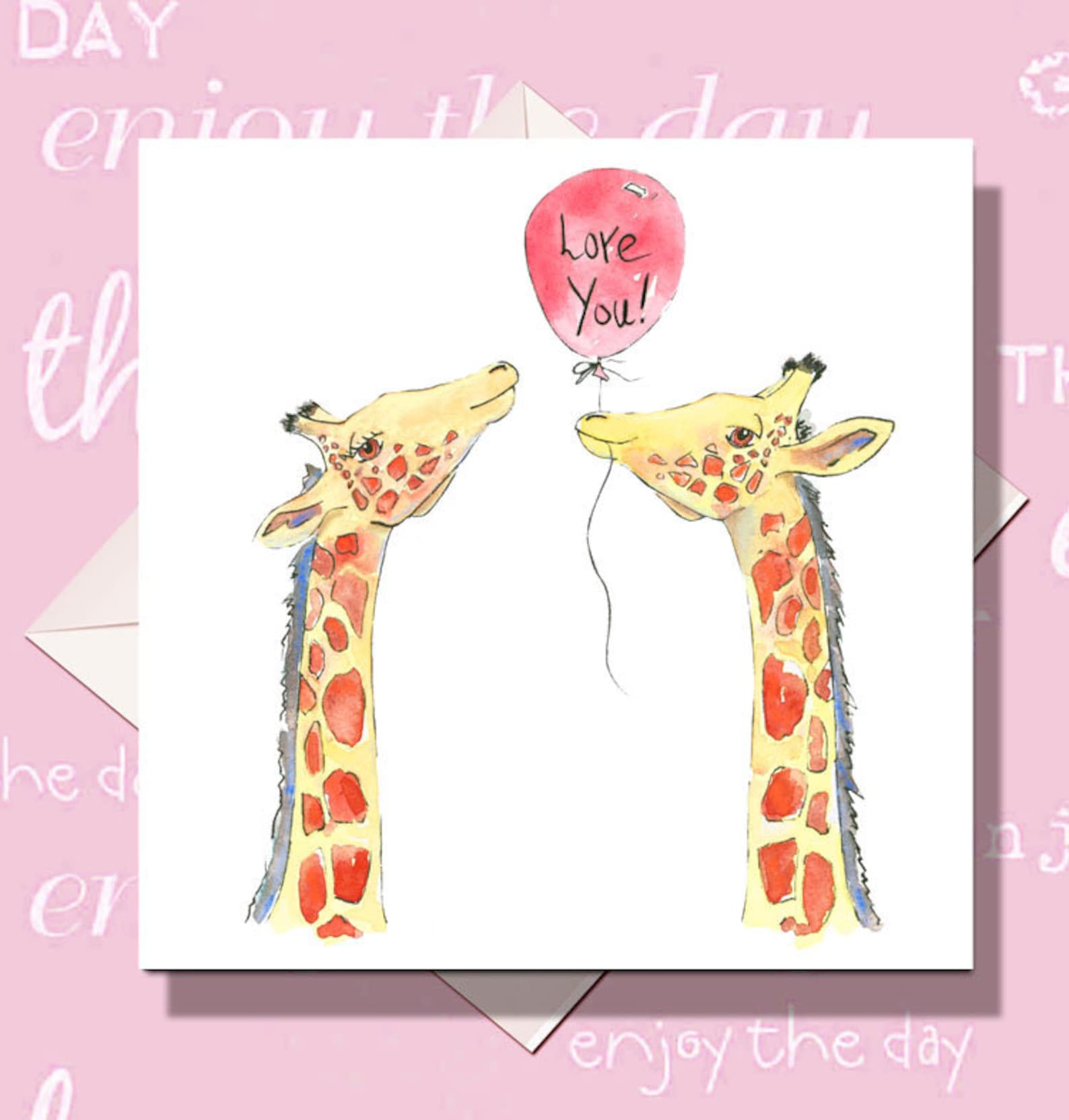 Love You Card Anniversary Card Giraffe Anniversary Card - Etsy UK