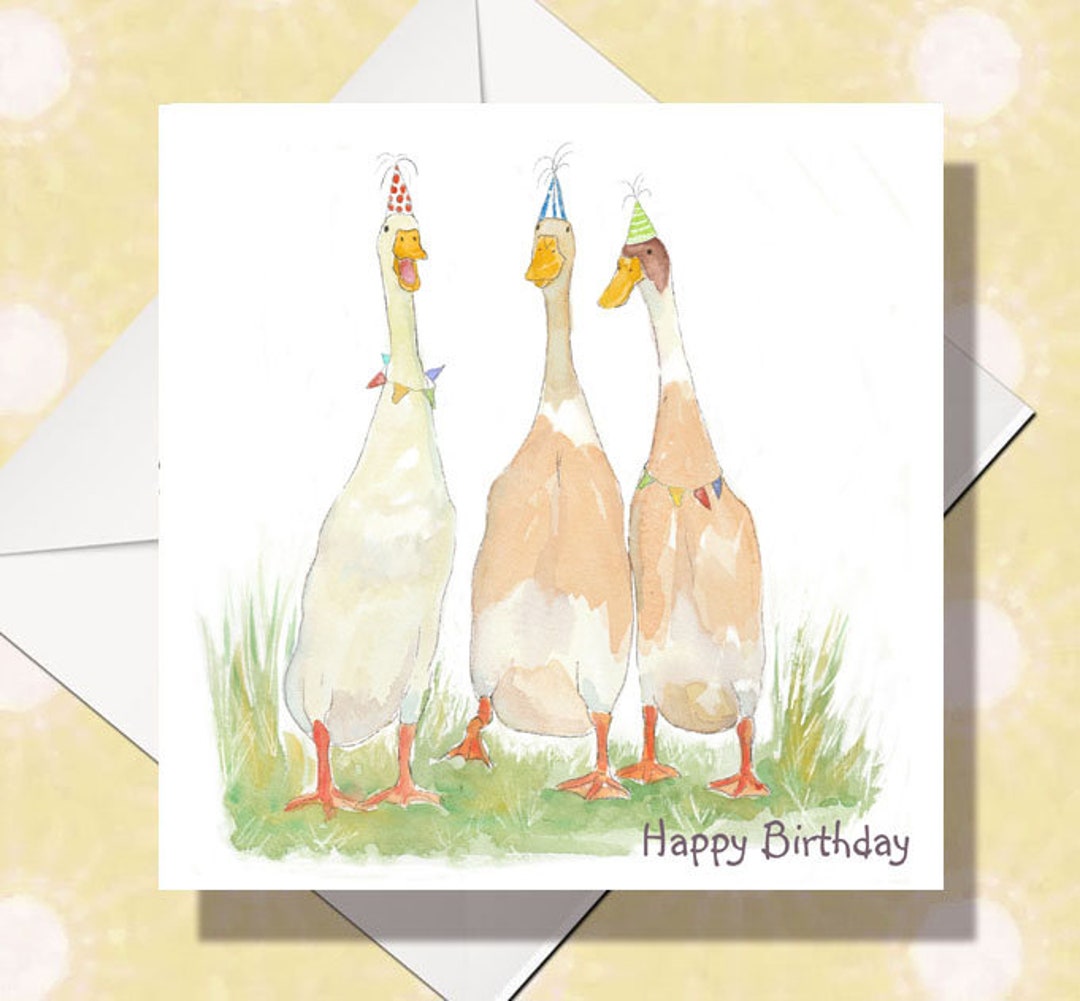 Duck Birthday Card - Runner Duck Birthday Card - Funny Duck Card ...