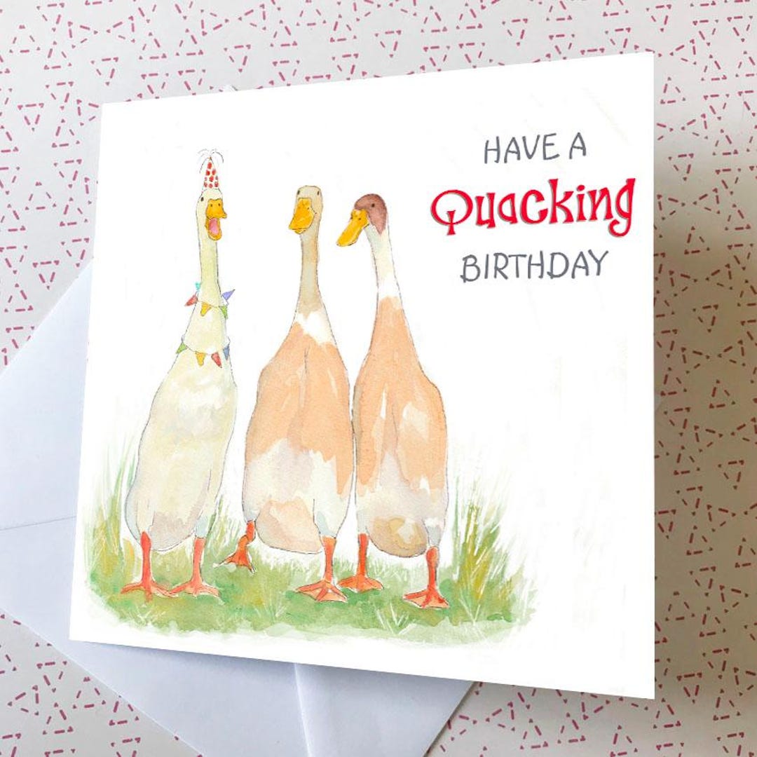 Duck Birthday Card - Runner Duck Birthday Card - Funny Duck Card ...