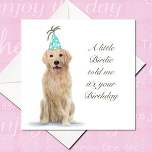 Dog Birthday Card, Golden Retriever Birthday Card, Golden Retriever ...