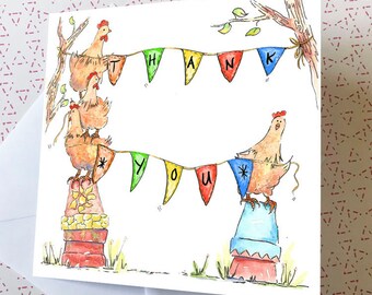Chicken Thank You Card - Etsy