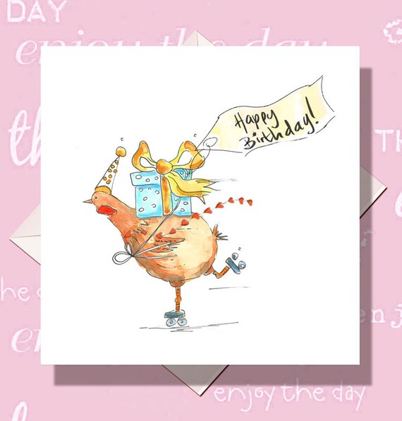Chicken Birthday Card Chicken Card Funny Chicken Card | Etsy