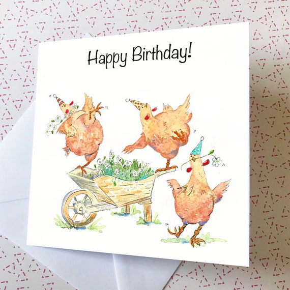 Chicken Birthday Card Chicken Card Funny Chicken Card | Etsy UK