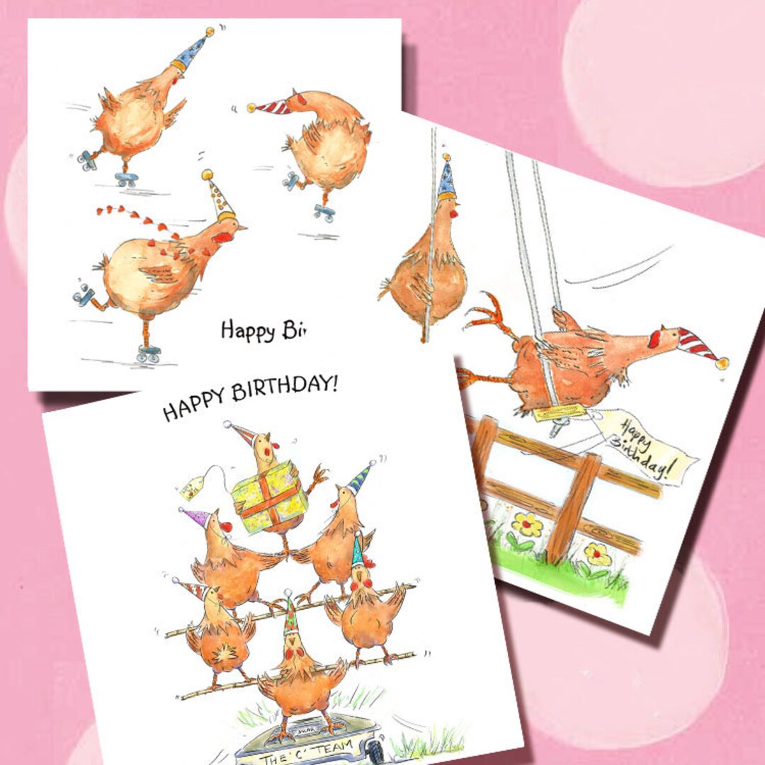 Chicken Birthday Card Single or 3 Pack Chicken Card Pun - Etsy UK