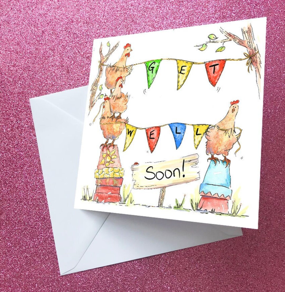 Get Well Card, Speedy Recovery Card, Animal Get Well Card, Funny Get ...
